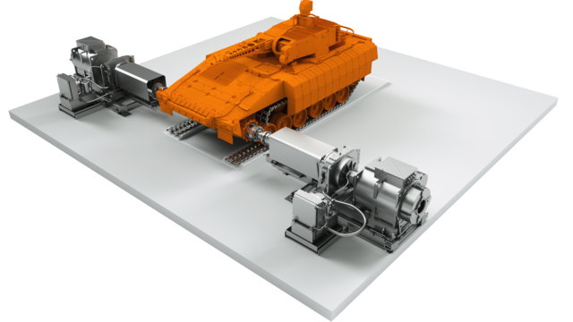 Hub-loading test rigs for tracked and wheeled vehicles - RENK