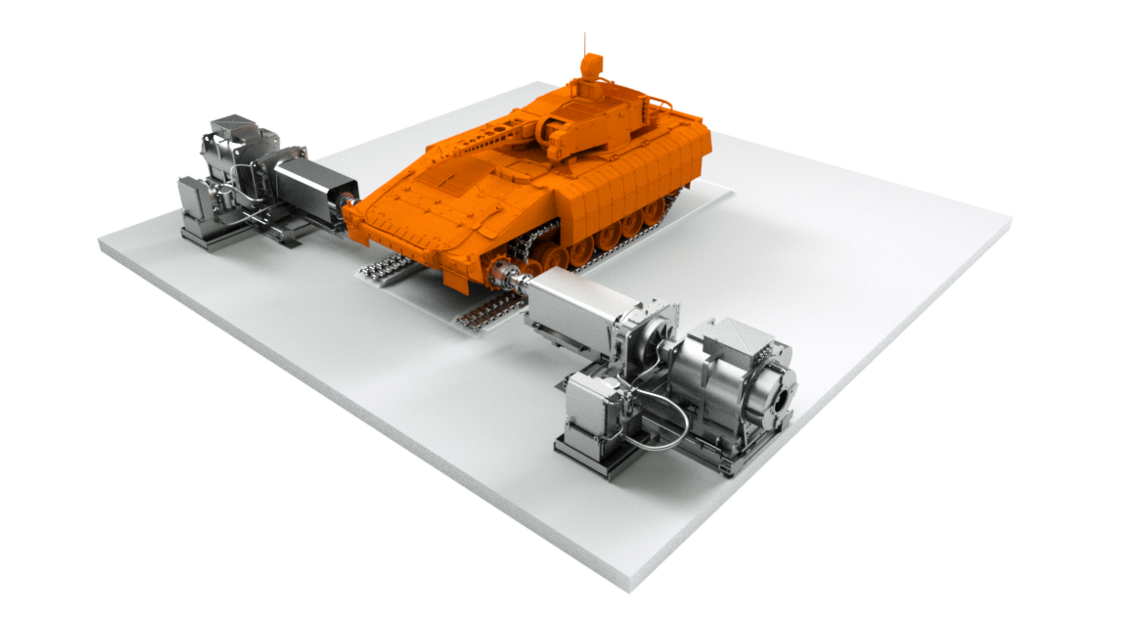 Hub-loading test rigs for tracked and wheeled vehicles - RENK